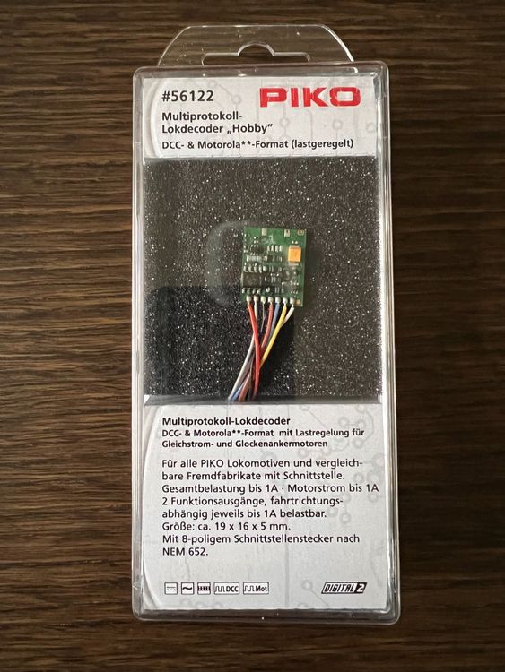 PIKO Lok-Decoder (#56122), 8 polig NEM 652 (Neu und originalverpackt ...