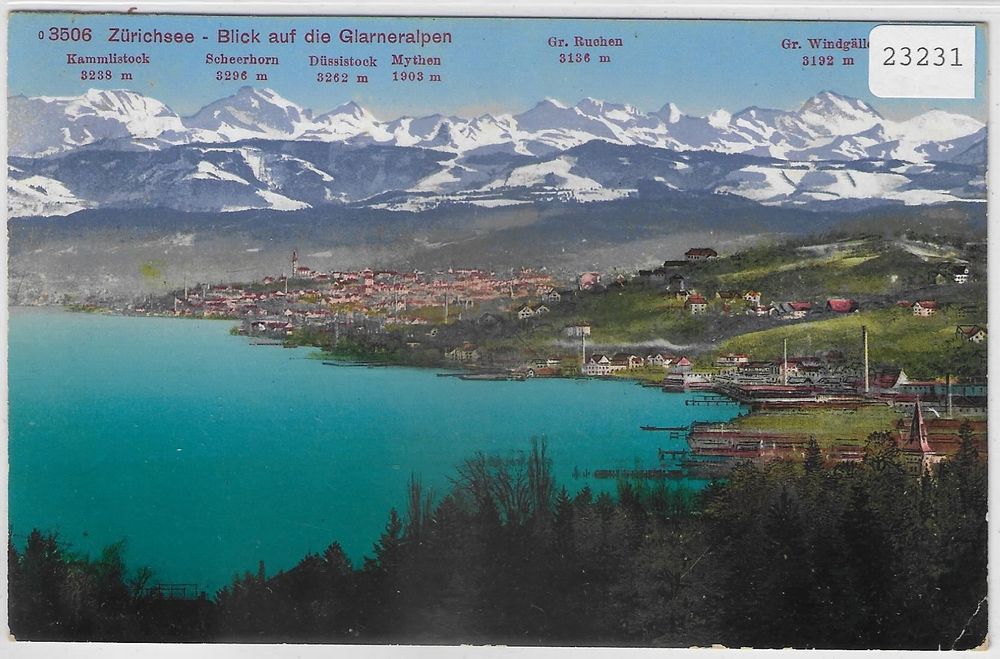 Zürichsee - Blick auf die Glarneralpen (Antik) in Ettingen für CHF 2 – mit Lieferung auf Ricardo ...