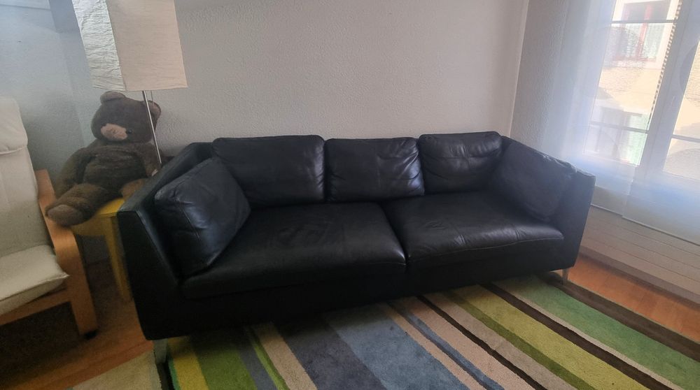 IKEA STOCKHOLM 3er-Sofa – Leder Seglora dunkelbraun (Gebraucht) in ...