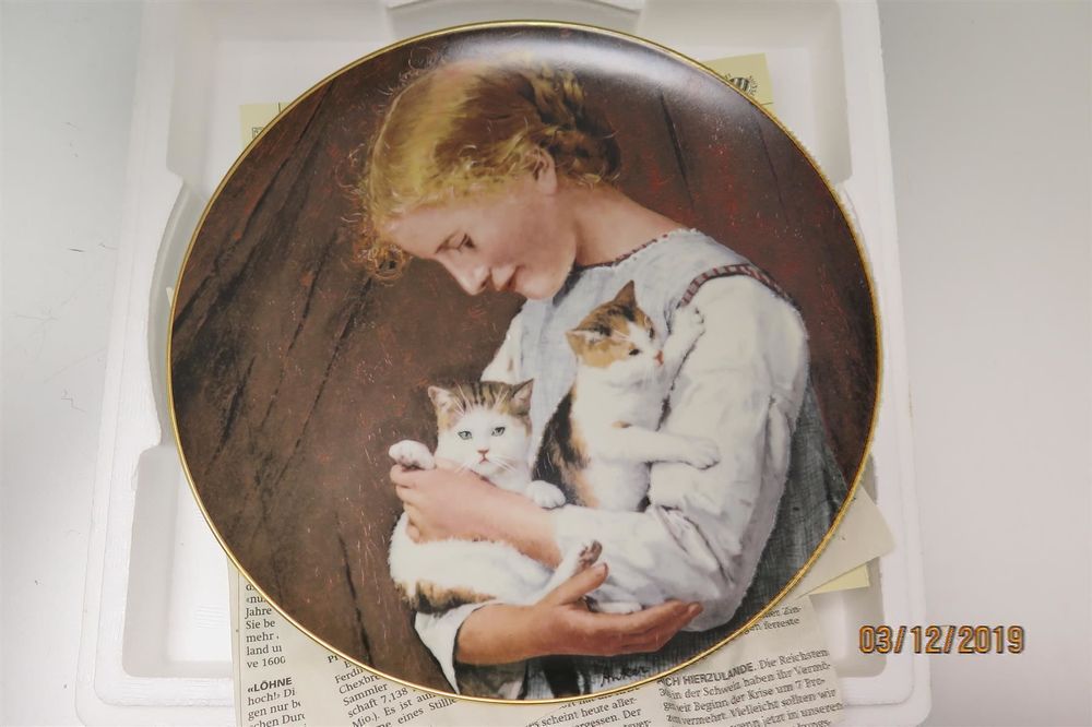 Mädchen mit 2 Katzen A. Anker Wandteller (Gebraucht) in Oberdorf BL für ...
