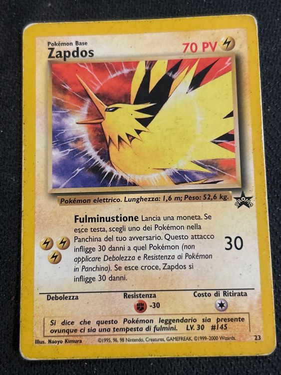 Pokemon card Promo BLACK STAR 1998,Zapdos Promo Black Star 2 (Gebraucht ...