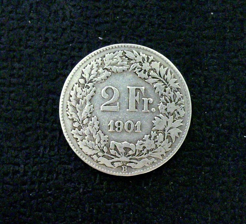 Zweifränkler 1901. 2 Franken Münze (Gebraucht) in Zürich für CHF 45 – mit Lieferung auf Ricardo ...
