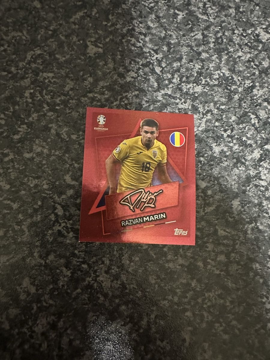 Topps Euro 2024 Rom Sp Razvan Marin Sticker mit unterschrift (Neu und ...
