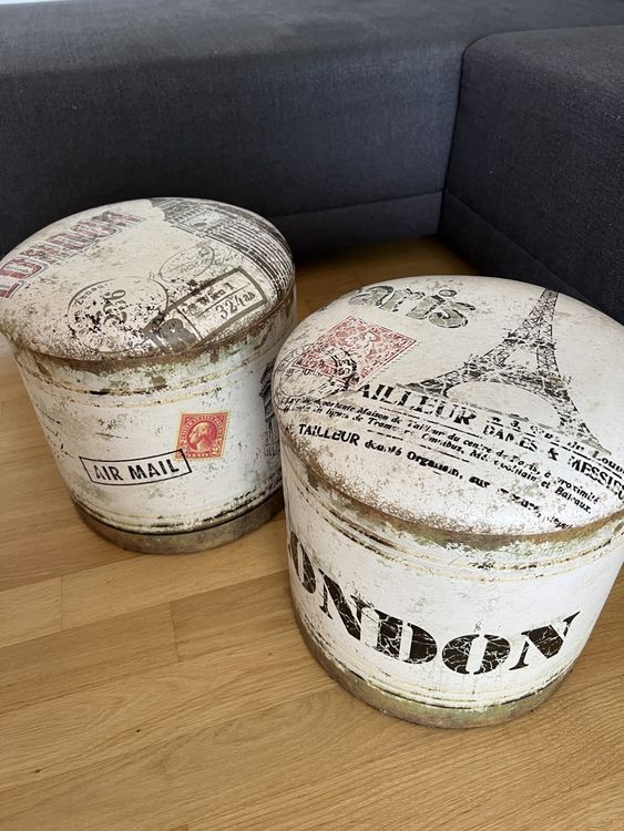 2 Vintage Hocker mit Stauraum | Kaufen auf Ricardo