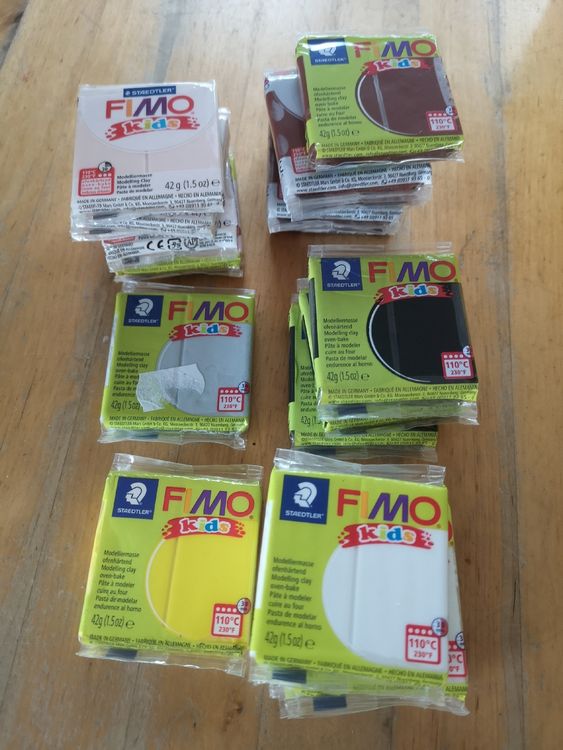 Restposten Fimo Kids 17Stk neu Schwarz braun weiss (Neu (gemäss ...