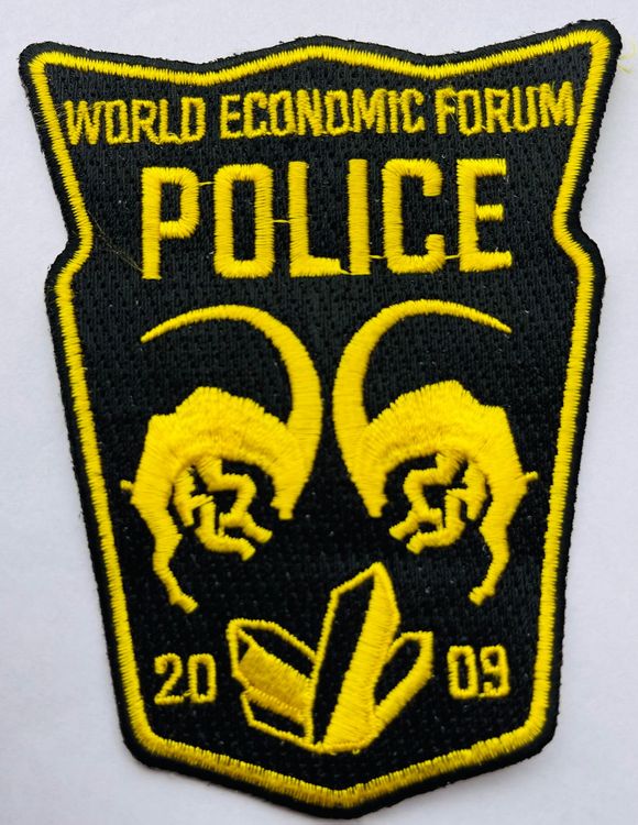 WEF Police-Badges 2009 gelb- schwarz, original (Gebraucht) in Basel für ...