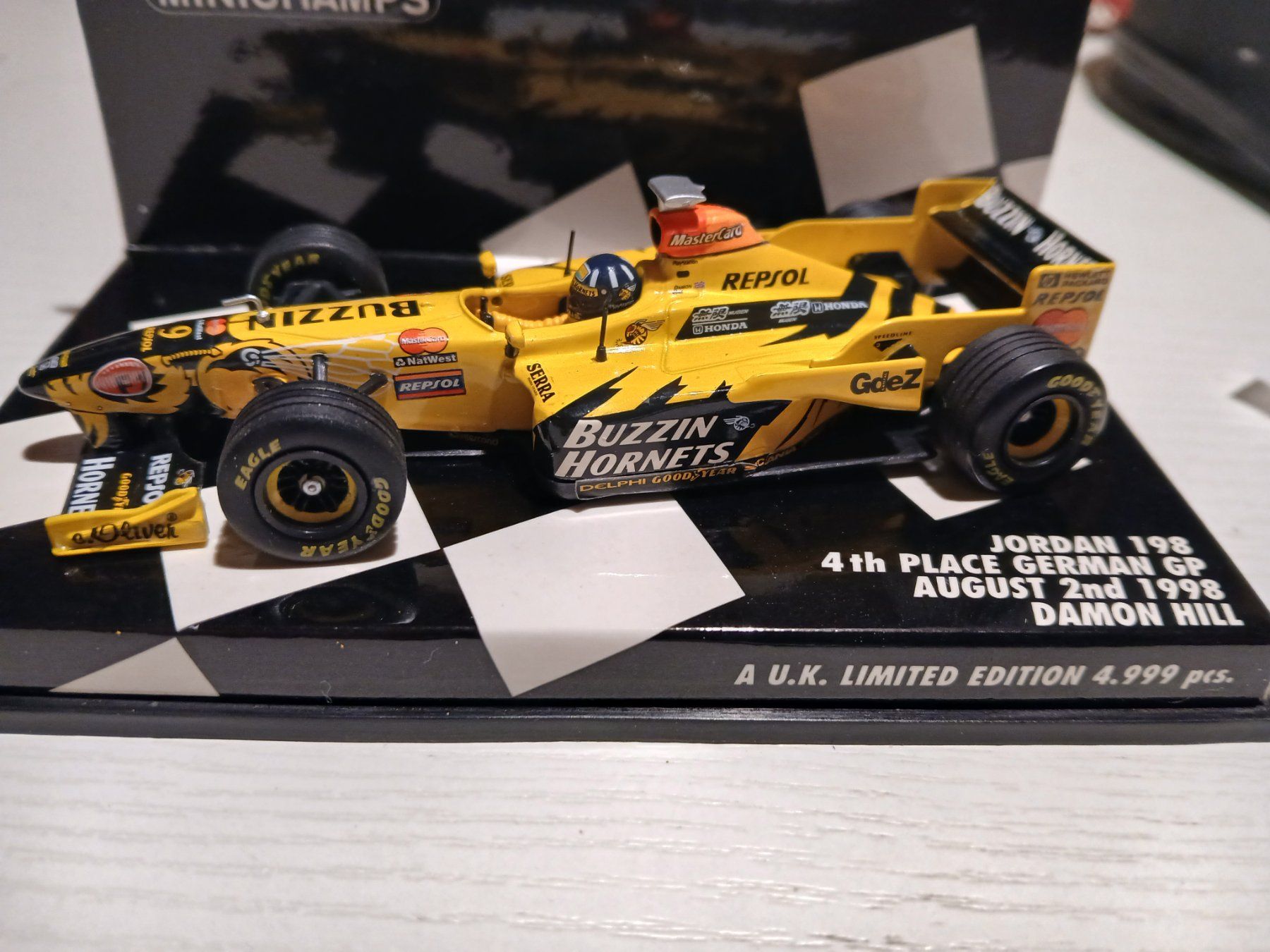 Minichamps 1:43 Jordan 198 Hill German GP 1998 N° 433 980109 (Neu und ...