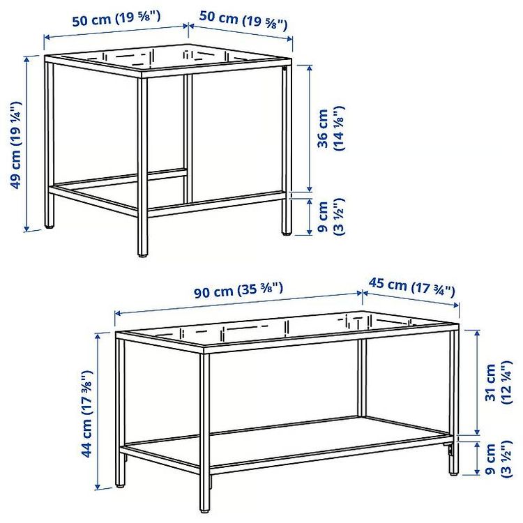 Tables gigognes IKEA VITTSJÖ (D'occasion) à Nidau pour CHF 35 – retrait ...