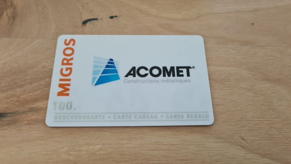 Carte Migros : Acomet 100chf (Gebraucht) in GRANGES VS für CHF 13 – mit ...