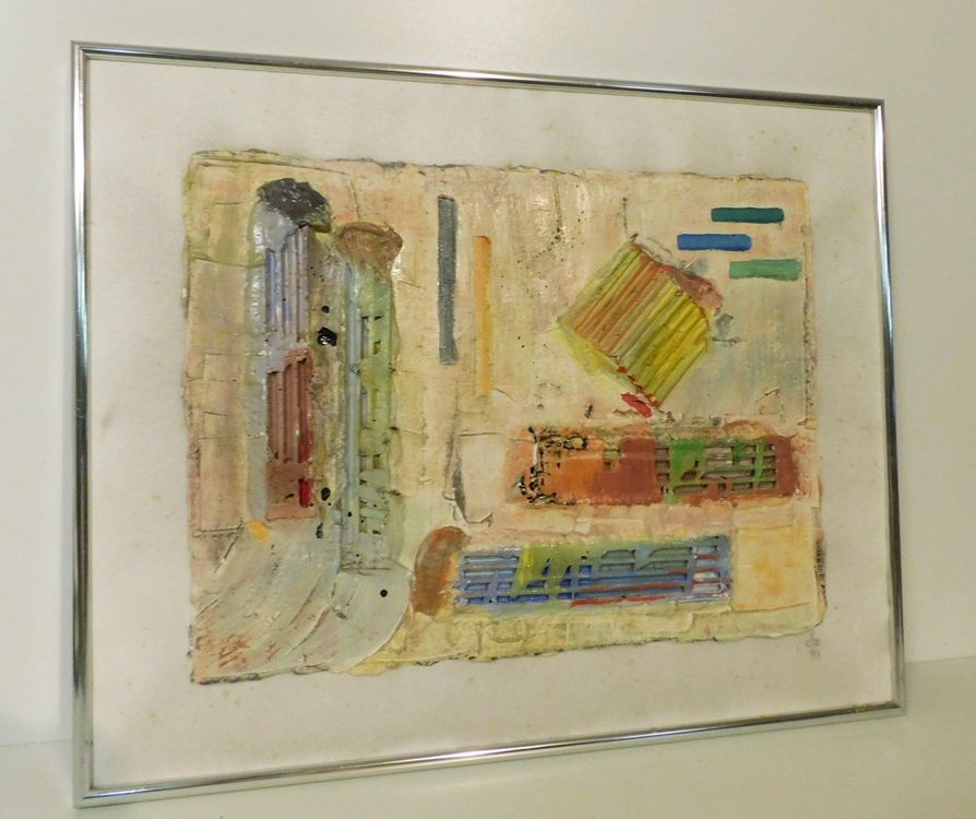 Kunst abstrakte kl Installation Wandbild Collage datiert | Kaufen auf Ricardo