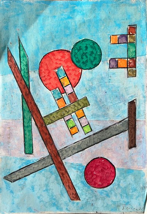 70.er. Jahre Intressante Mischtechnik Unlesige Sig. | Kaufen auf Ricardo