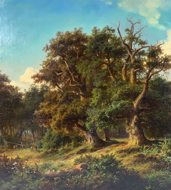Georg Engelhardt (1823-1883) Waldszene mit Tiere Gemälde (Gebraucht) in ...
