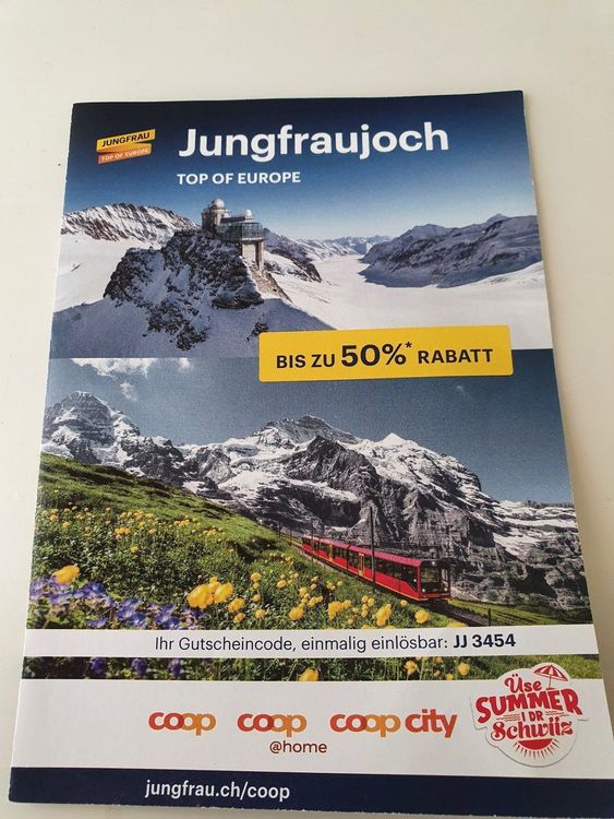 1Gutschein Coop Jungfraujoch-50 % Rabatt (Neu (gemäss Beschreibung)) in Buchen für CHF 17 – mit ...