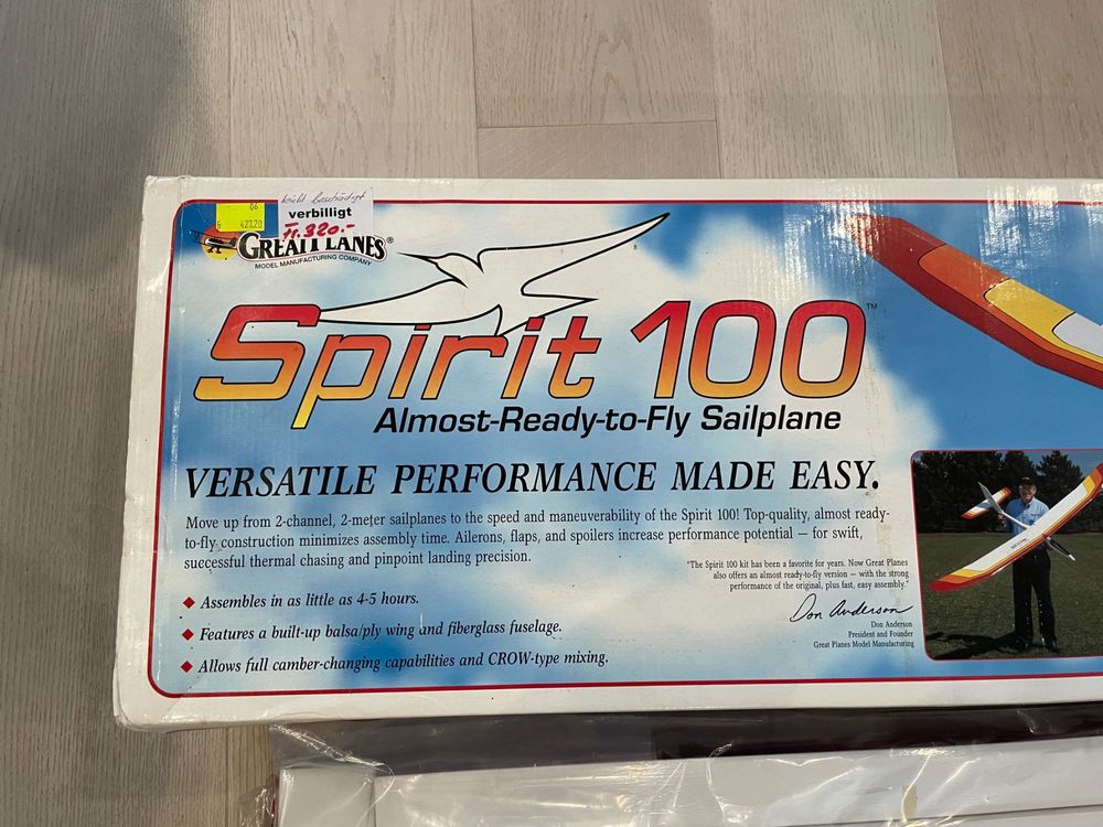 Spirit 100 ARF Sp. 254 cm (Neu und originalverpackt) in Sumiswald für ...