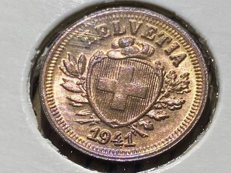 Schweiz 1 Rappen 1941 unz + Patina + alter Wappen Eidgenoss (Neu (gemäss Beschreibung)) in ...
