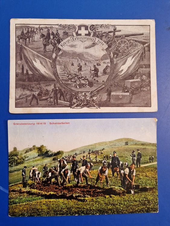 Kriegs-Erinnerung / Grenzbesetzung 1914/15 (2 AK) | Kaufen auf Ricardo