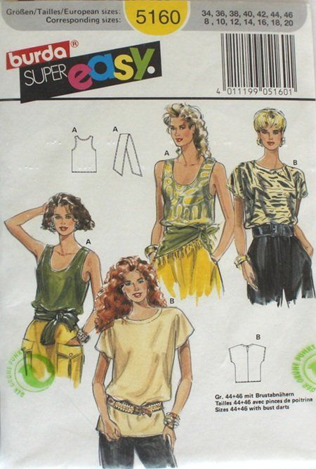 Burda Schnittmuster 5160, Sommer Tops (Neu (gemäss Beschreibung)) in ...