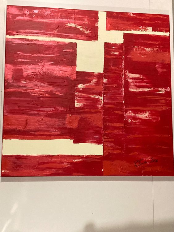 Pia Bütler 2006 abstraktes Gemälde Rot und Weiss Bild 1 (Gebraucht) in ...