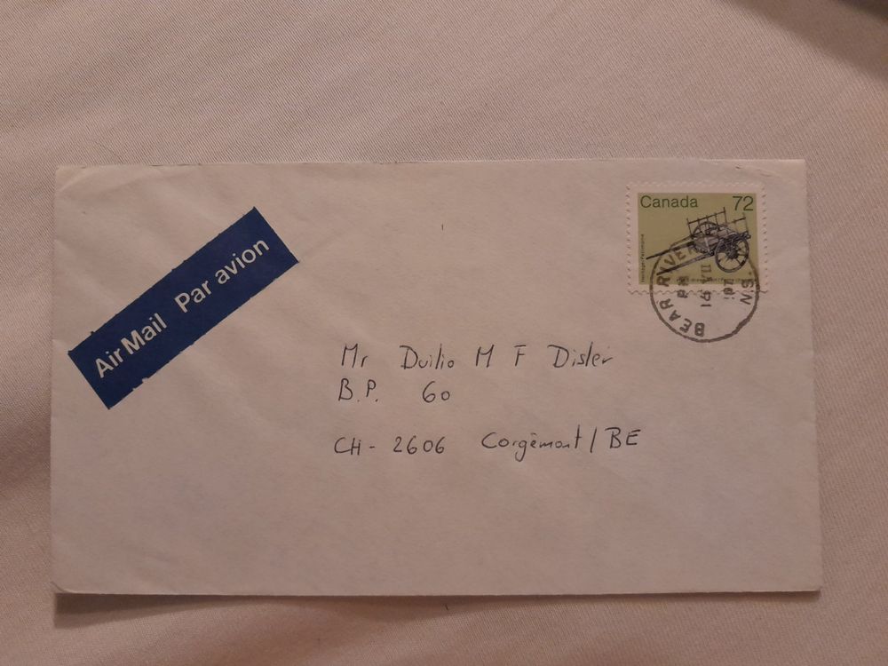 Enveloppe Canada Bear River 16.7.1987 (Gebraucht) in Marly für CHF 0.75 ...