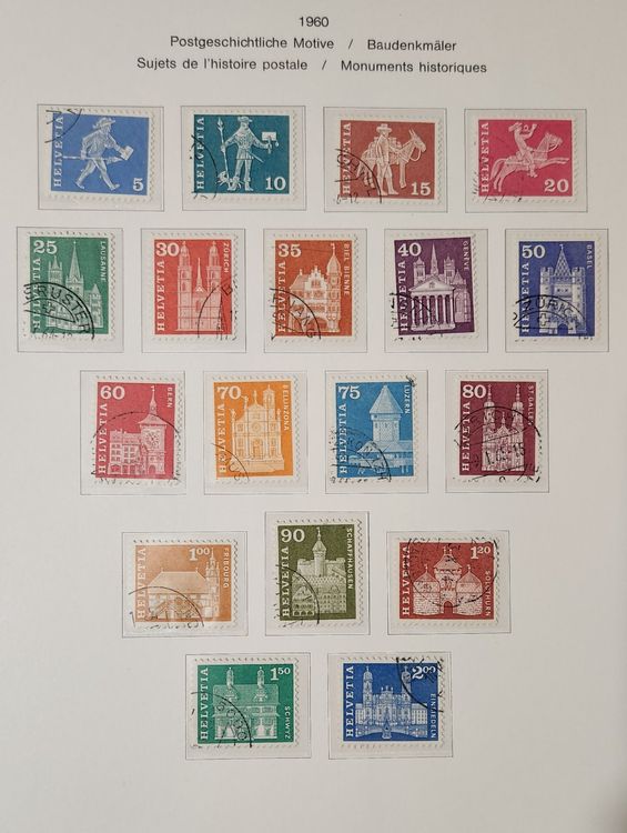 Postgeschichtliche Motive Z 355-372 Satz (1960) (Gebraucht) in Hittnau für CHF 2.5 – mit ...