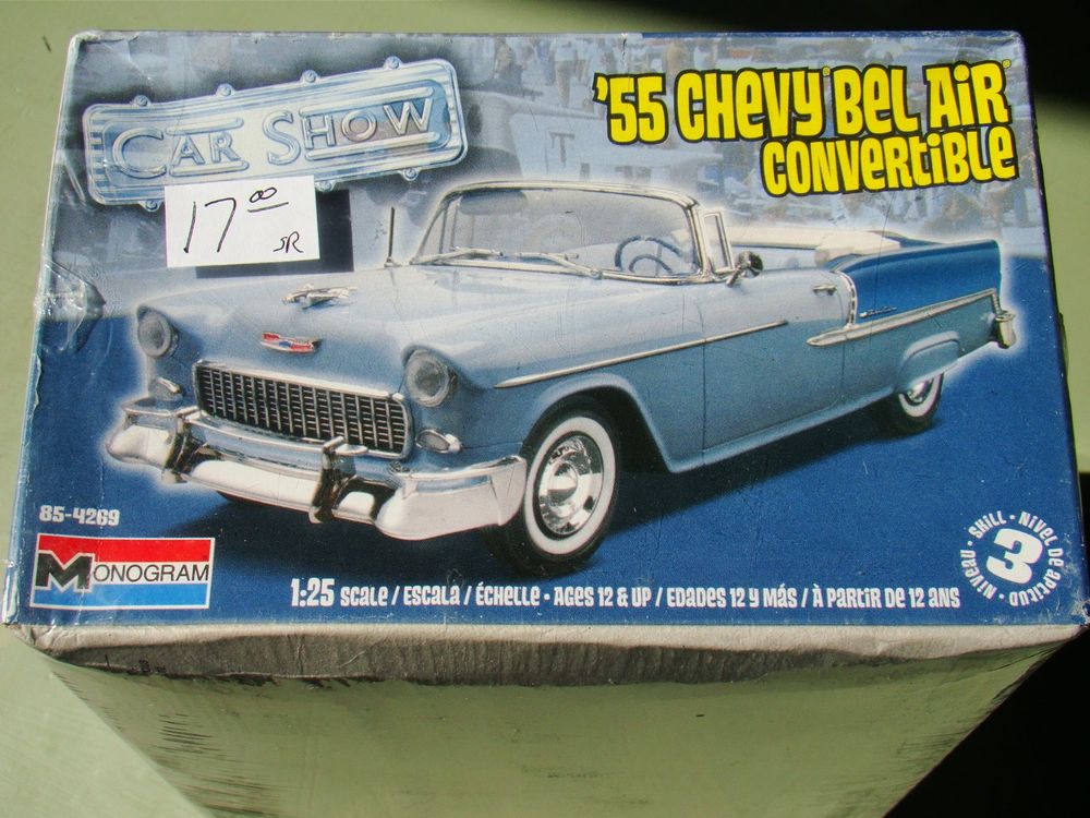 Monogram 55 1955 Chevy Chevrolet Bel Air Convertible 1:25 (Neu und ...