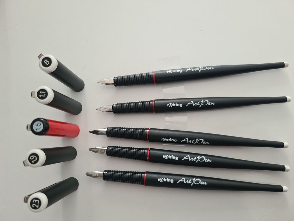Kalligraphie Lettering Set mit 5 Rotring Artpen (B bis 2.3) | Kaufen ...