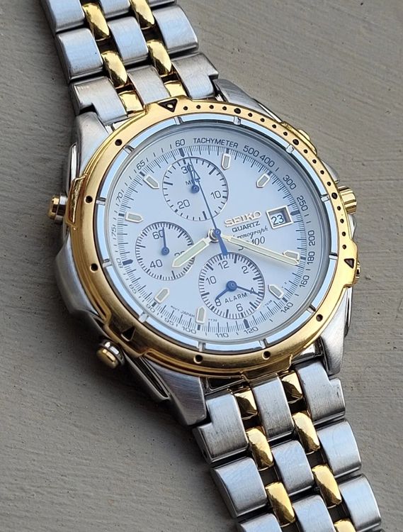 SEIKO SQ 100 QUARTZ 7T32-7C40 CHRONOGRAPH ALARM VINTAGE 1994 | Kaufen auf Ricardo