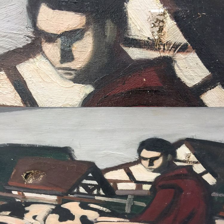 2 Gemälde MAX Hunziker Schweizer Maler antik Ölgemälde Bild (Difettoso ...