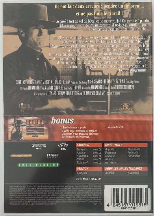 CLINT EASTWOOD - PENDEZ-LES HAUT ET COURT (D'occasion) à Poliez-Pittet ...