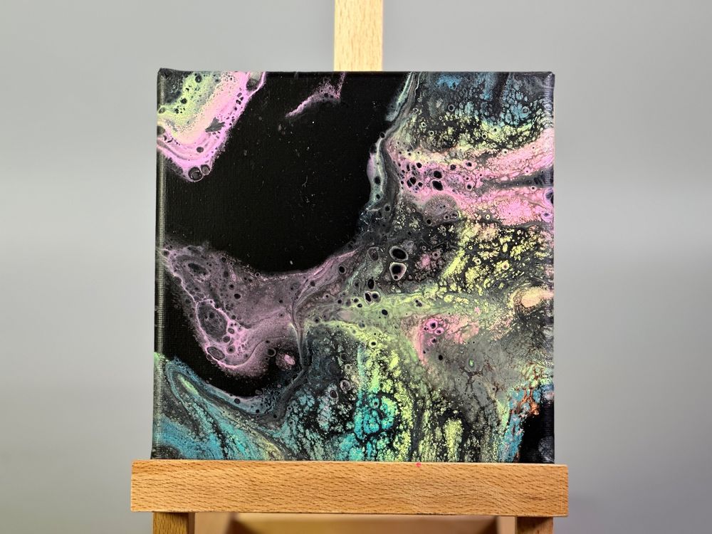 Fluid-Painting Acrylbild Gemälde, Unikat 15 x 15 cm | Kaufen auf Ricardo