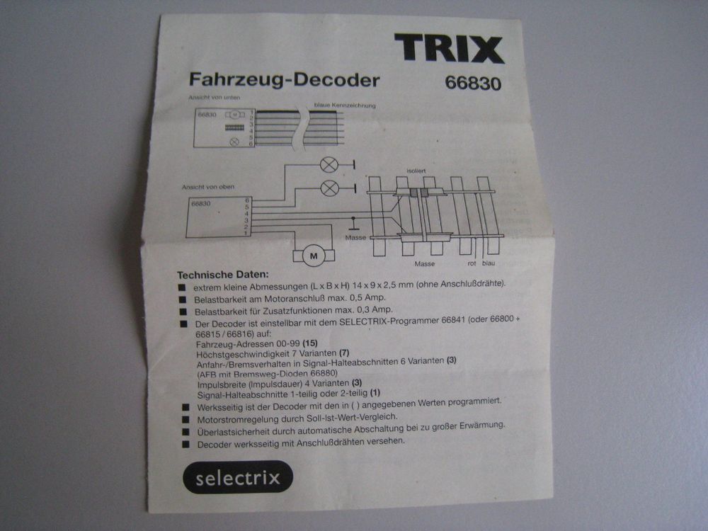 6 x Trix Decoder, Artikel-Nummer 66830 (Neu (gemäss Beschreibung)) in ...