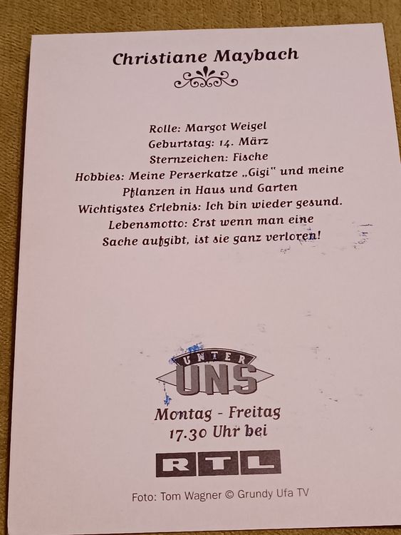 Christiane Maybach - handsigniert - verstorben (Gebraucht) in Menziken ...