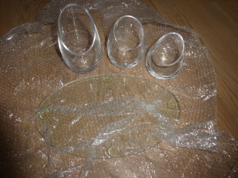 Dekorations Glasplatte mit Gläsli | Kaufen auf Ricardo