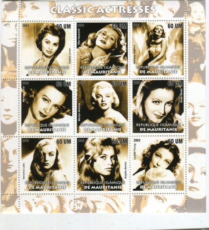 Block "Sophia Loren, Brigitte Bardot, Veronica Lake" (Neu und ...