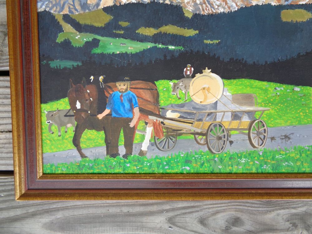 APPENZELLER ALPAUFZUG MIT SÄNTIS BAUERNMALEREI NAIVE MALEREI (Gebraucht) in Henggart für CHF 260 ...