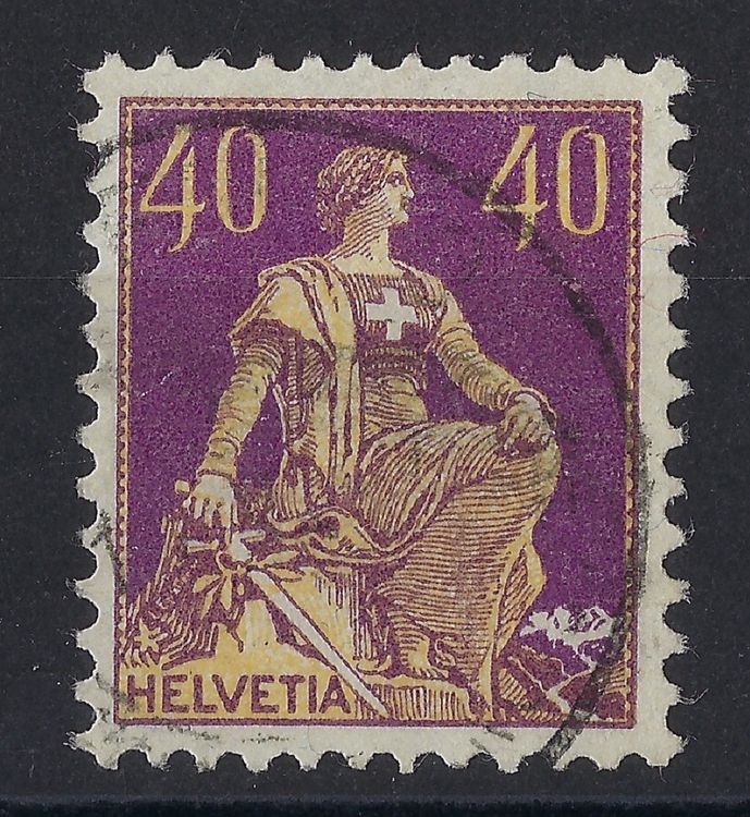 Helvetia mit Schwert Nr. 107 Type 1 gestempelt (Gebraucht) in Morgarten für CHF 7 – mit ...