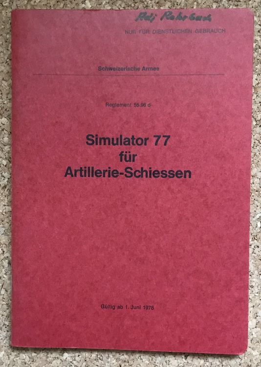 SCHWEIZER ARMEE SIMULATOR 77 FÜR ARTILLERIE-SCHIESSEN (Gebraucht) in ...