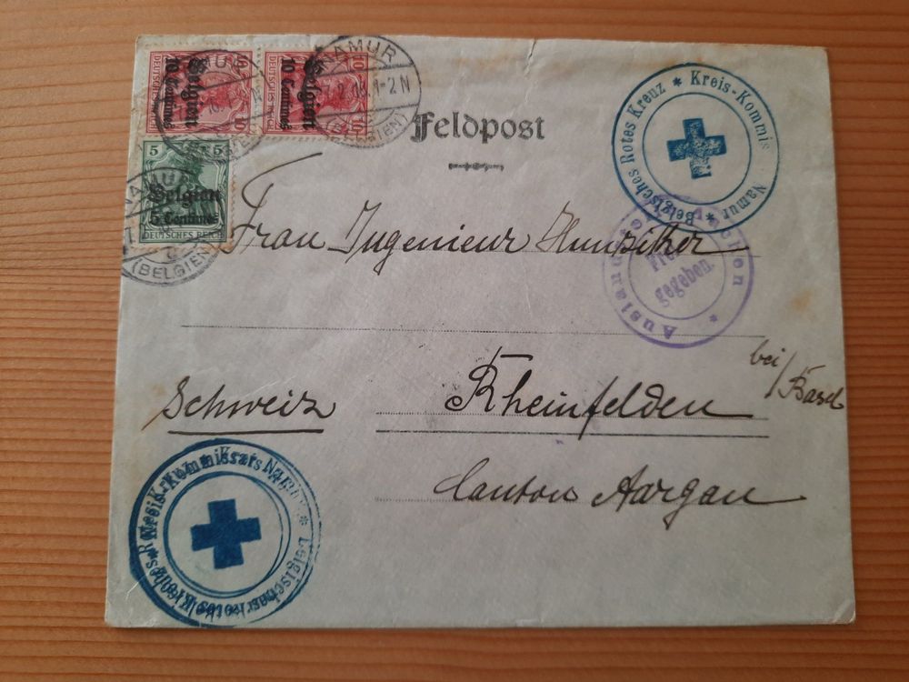 BE-Rot Kreuz Brief Belgien-Schweiz aus 1916 gem. Bilder (Gebraucht) in Oberuzwil für CHF 2 – mit ...