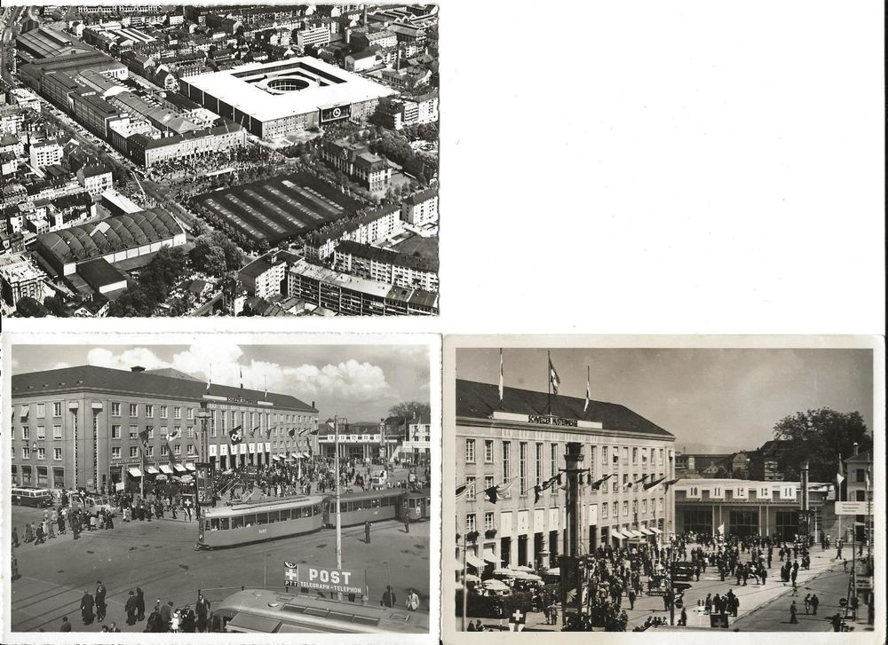 Basel BS Mustermesse 3 AK 1949 1x mit Tram (Gebraucht) in Ennetmoos für ...