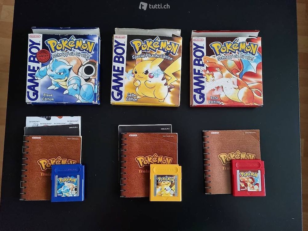 Pokemon Blau, Rot und Gelb (1. Generation) mit OVP (Gebraucht) in ...