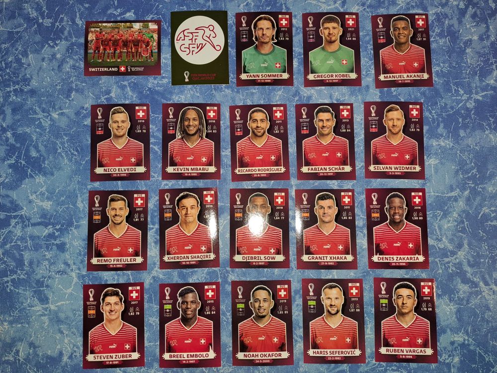 Panini WM 2022 Schweiz komplett (Neu (gemäss Beschreibung)) in Aefligen ...