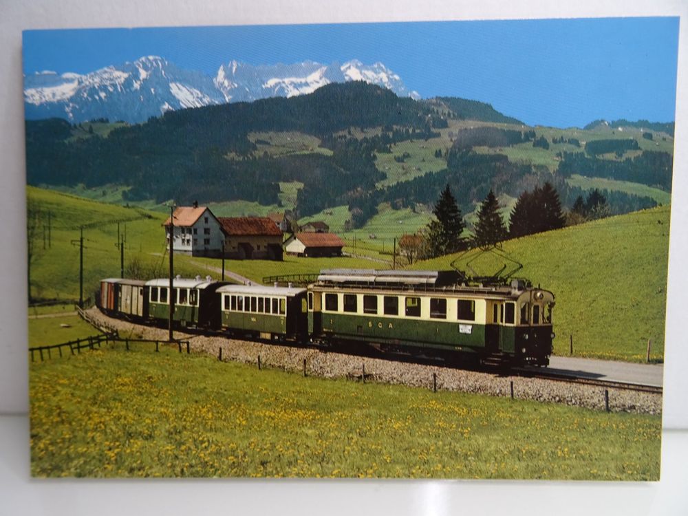 Postkarte Appenzeller Bahn SGA Zahnrad ABDeh 4/4 mit Säntis (Gebraucht ...