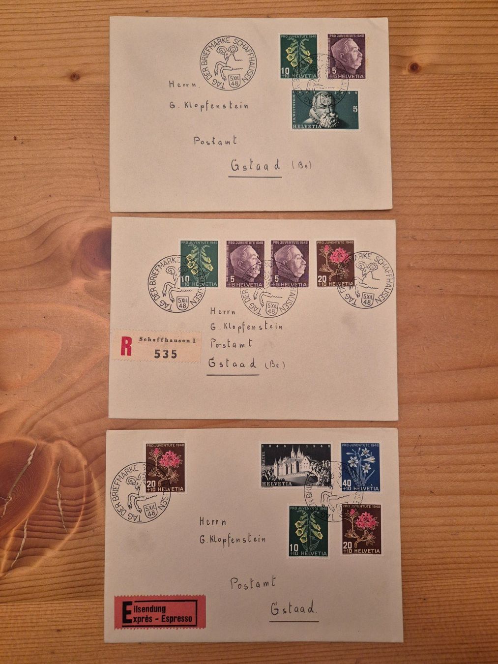 CH-TDB Schaffhausen 1948 verschiedene Varianten gem.Bilder (Gebraucht ...