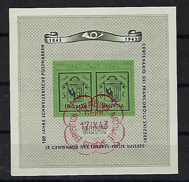 1943 Genfer Block Nr.13 gestempelt ET. 15586 | Kaufen auf Ricardo