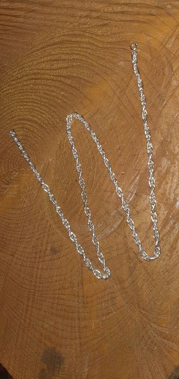 silver white chain, cord chain, 40cm long, vintage design (Neu und ...