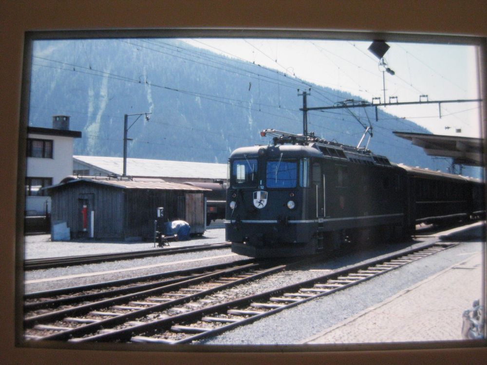 Dia: Davos 1976, Rhätische Bahn RhB, Sie kaufen ein Original (Neu ...