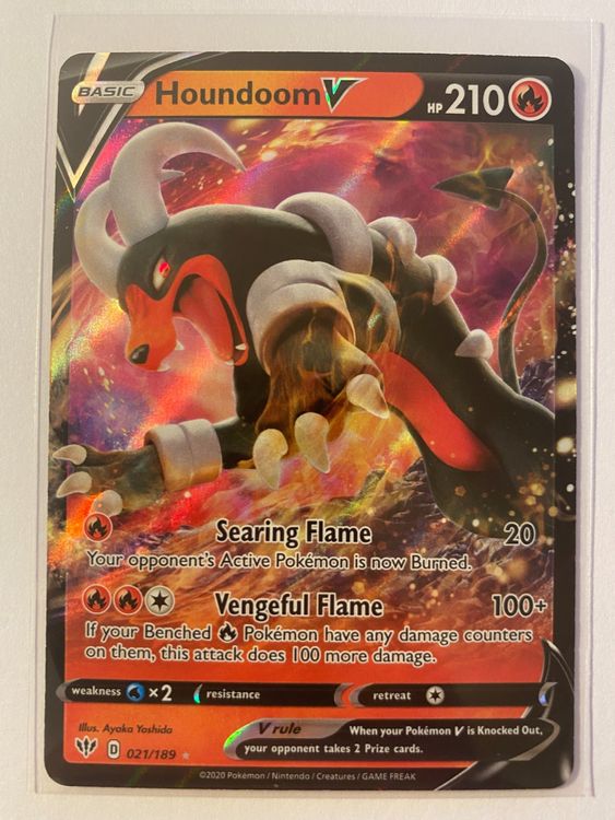 Pokemon Houndoom V 021/189 Darkness Ablaze EN (Neu (gemäss Beschreibung ...