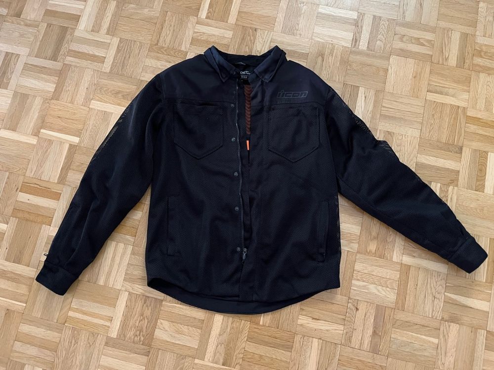 Motorradjacke für Sommer (Icon-Jacke Upstate, schwarz) (M) | Kaufen auf ...