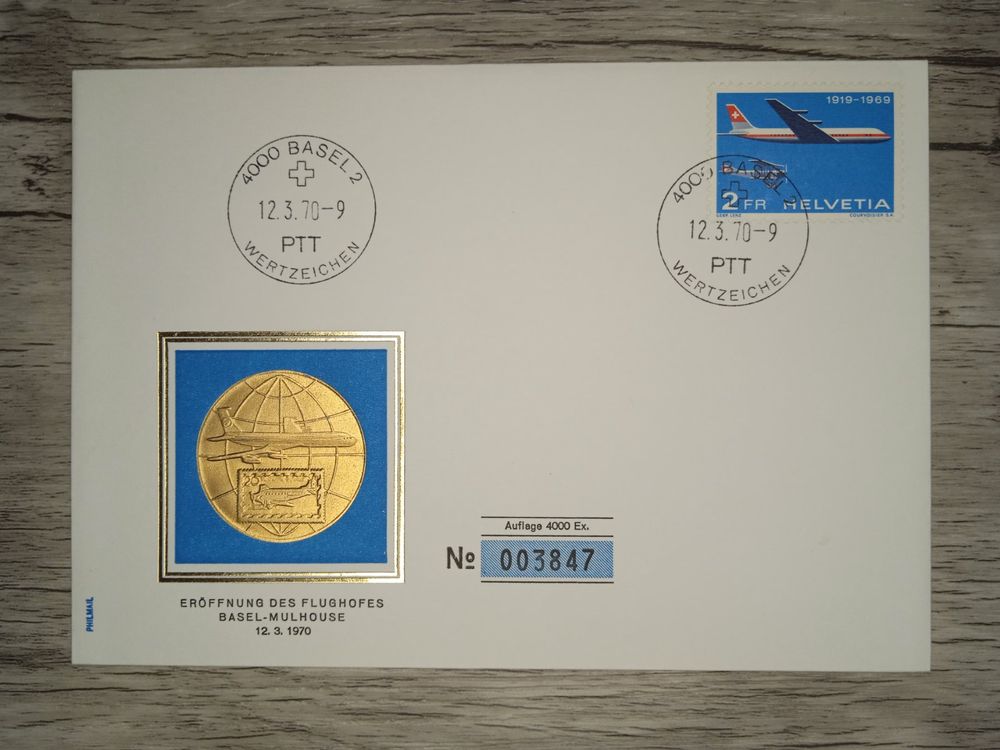 TR26 Enveloppe + Timbre Suisse 1970 Theme Aviation Ex.4000 (Gebraucht) in Cousset für CHF 1.65 ...