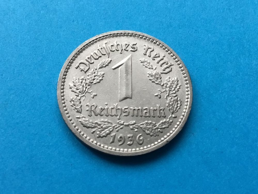 Deutsche Reich 1 Reichmark 1936 F. VZ ++ (Sehr Selten (Gebraucht) in St. Margrethen SG für CHF ...